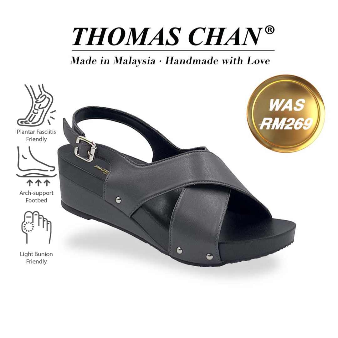 Graceful Cross Slingback Wedge | Arch Support Comfort – Thomas Chan
