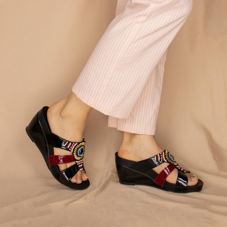 Thomas Chan Triple Strap Bead Wedges