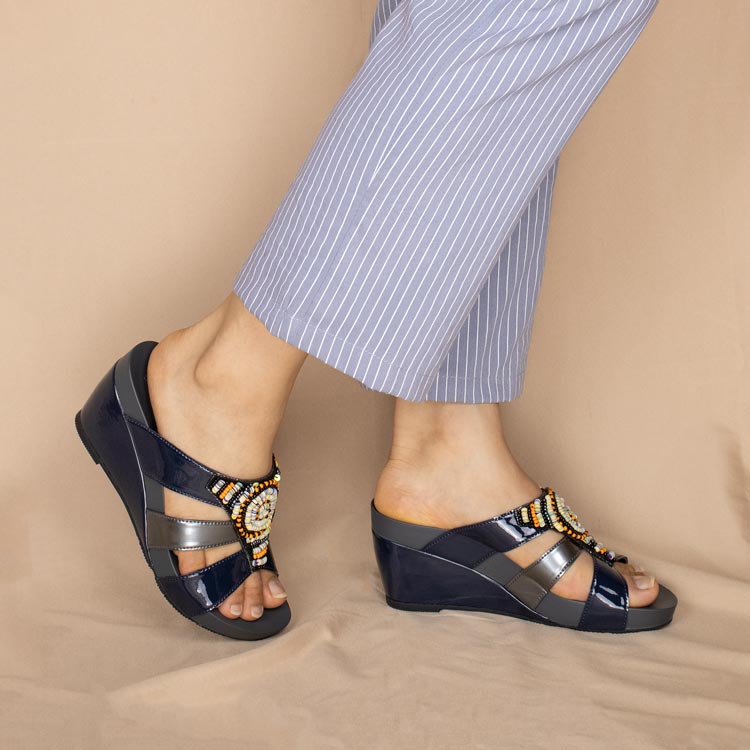 Thomas Chan Triple Strap Bead Wedges